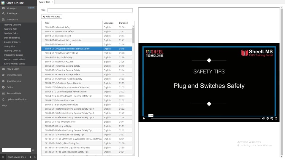 Safety Tips List - Sheel Technologies